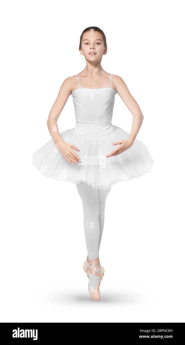 Beautiful ballet dancer on white background Stock Photo - Alamy