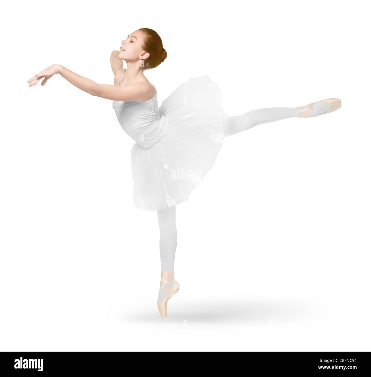 Beautiful ballet dancer on white background Stock Photo - Alamy