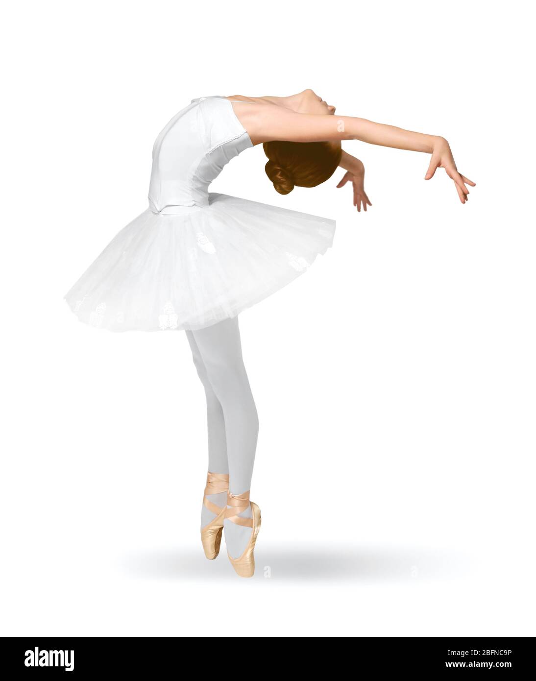 Beautiful ballet dancer on white background Stock Photo - Alamy