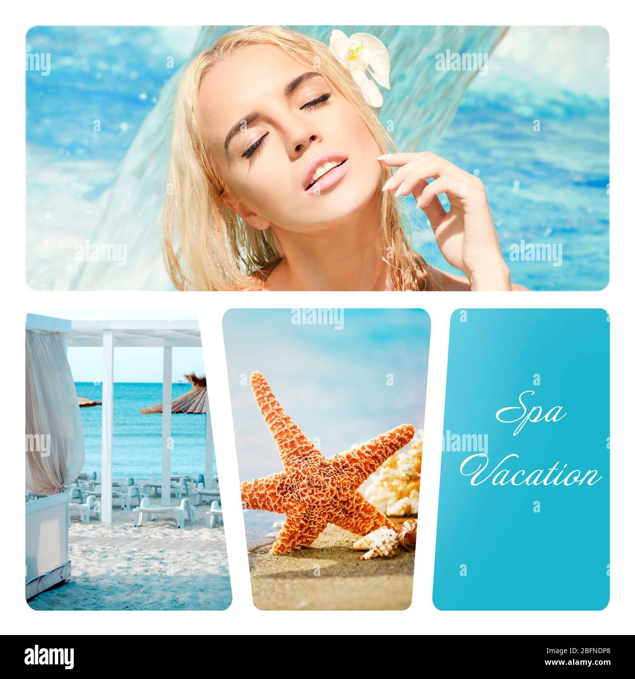 Spa vacation concept. Luxury resort collage Stock Photo - Alamy