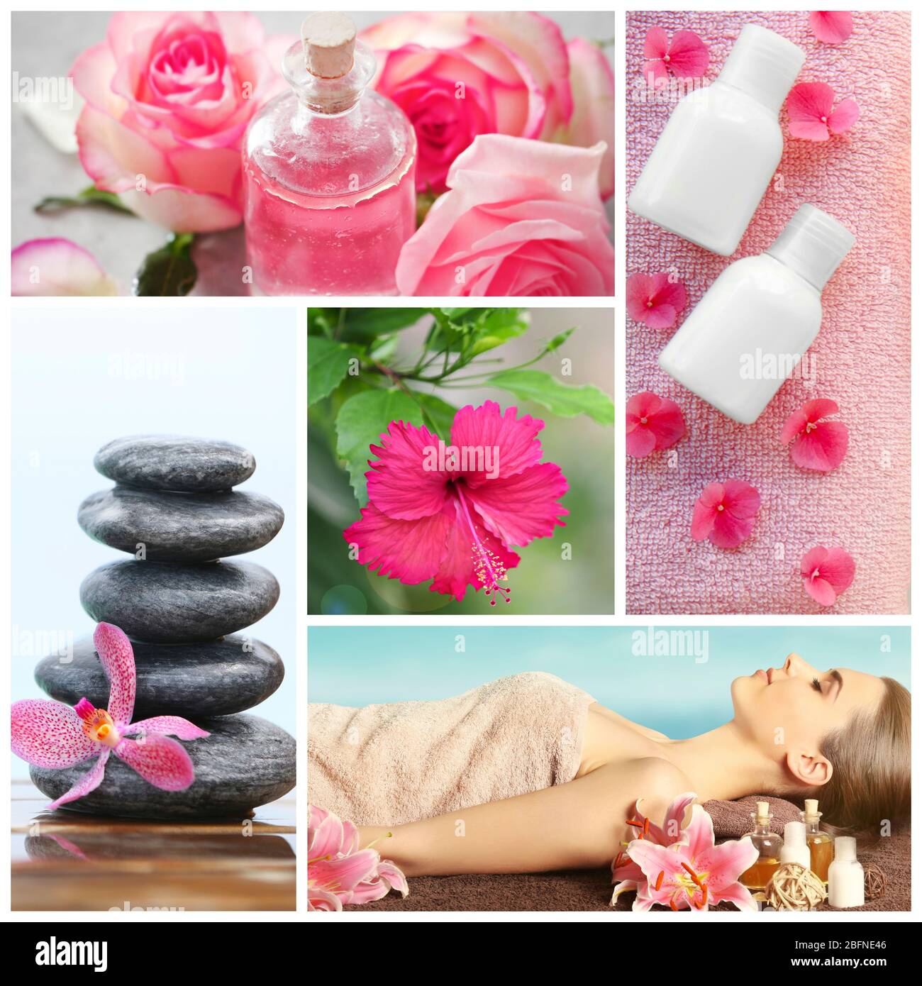 Spa concept. Luxury treatment collage Stock Photo - Alamy