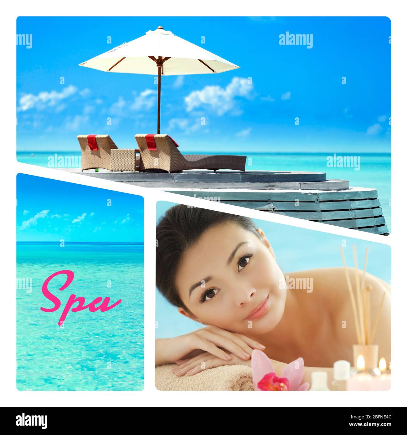 Spa vacation concept. Luxury resort collage Stock Photo - Alamy