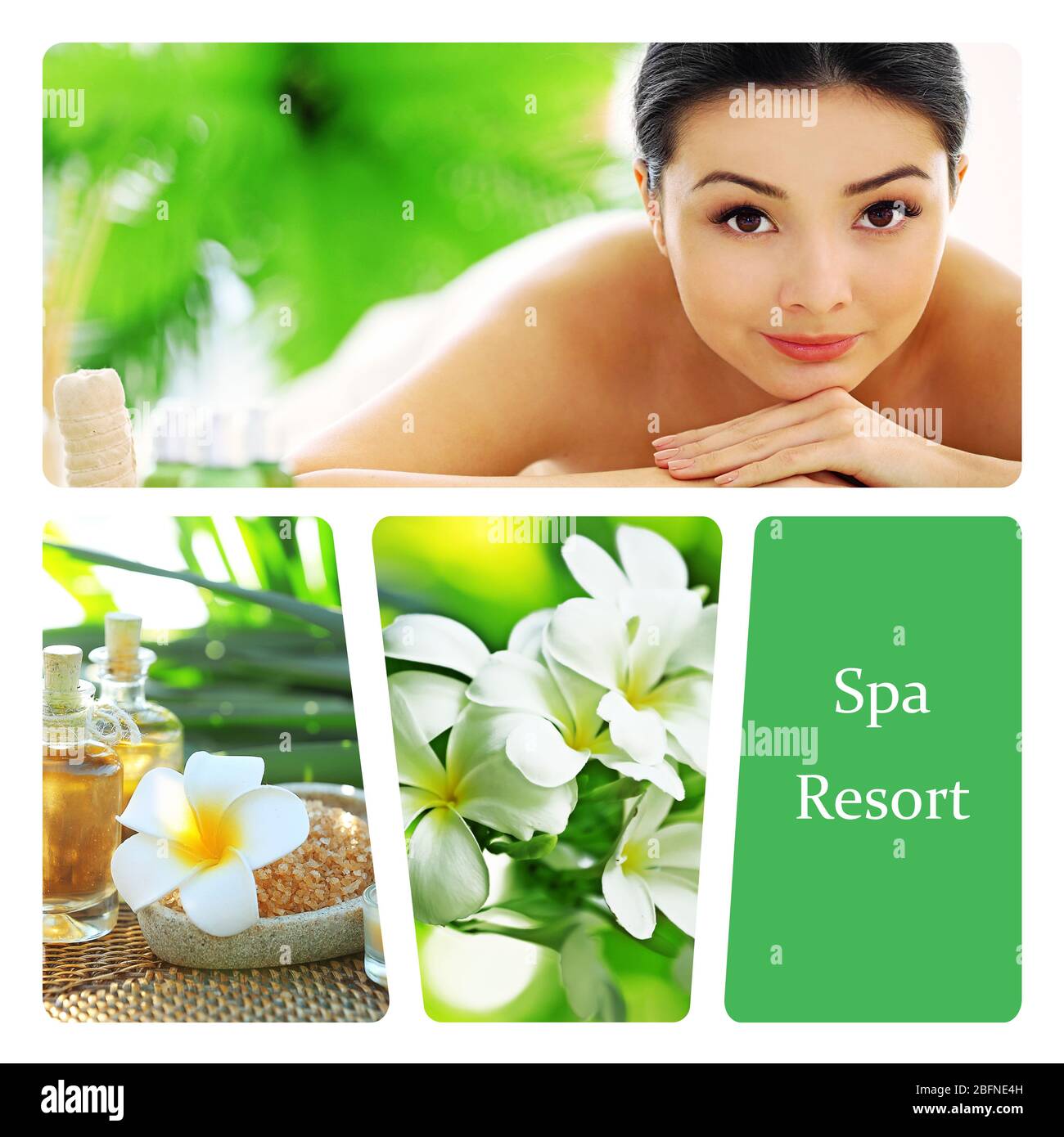 Spa resort concept. Luxury treatment collage Stock Photo - Alamy