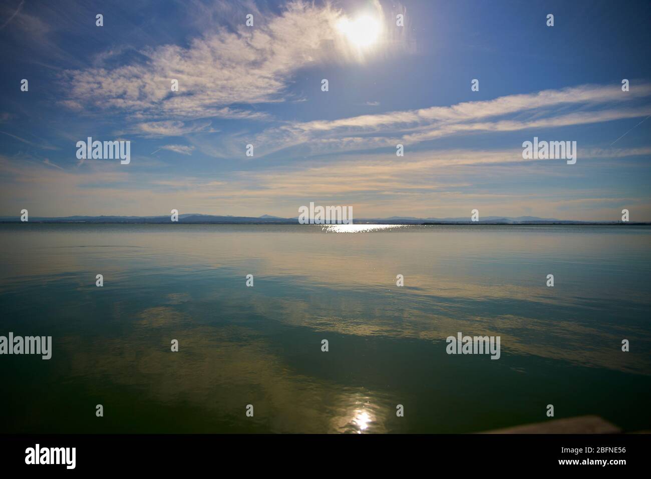 Sunset in the albufera lake Stock Photo - Alamy