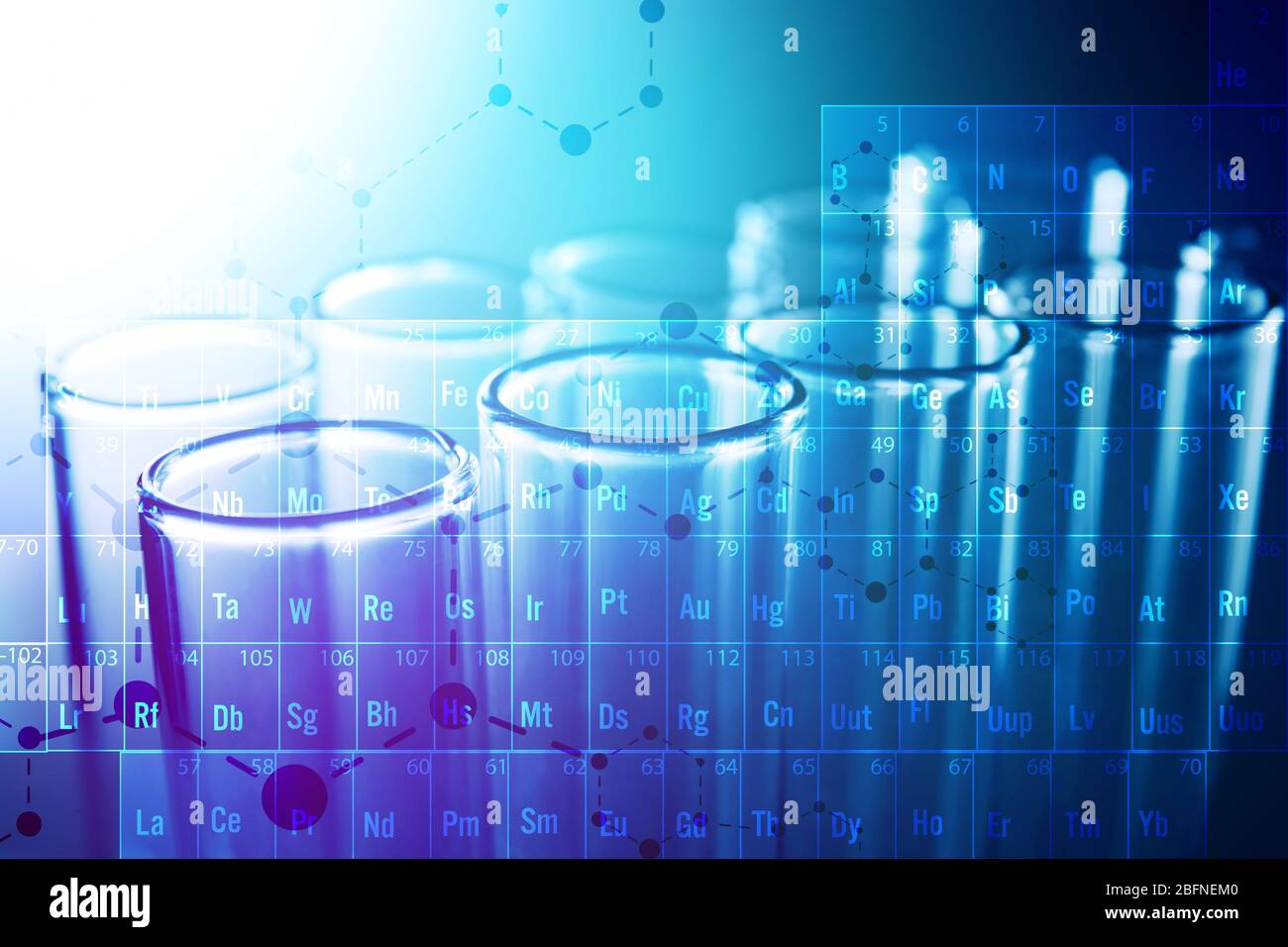 Health care concept. Test tubes, blue tone Stock Photo - Alamy