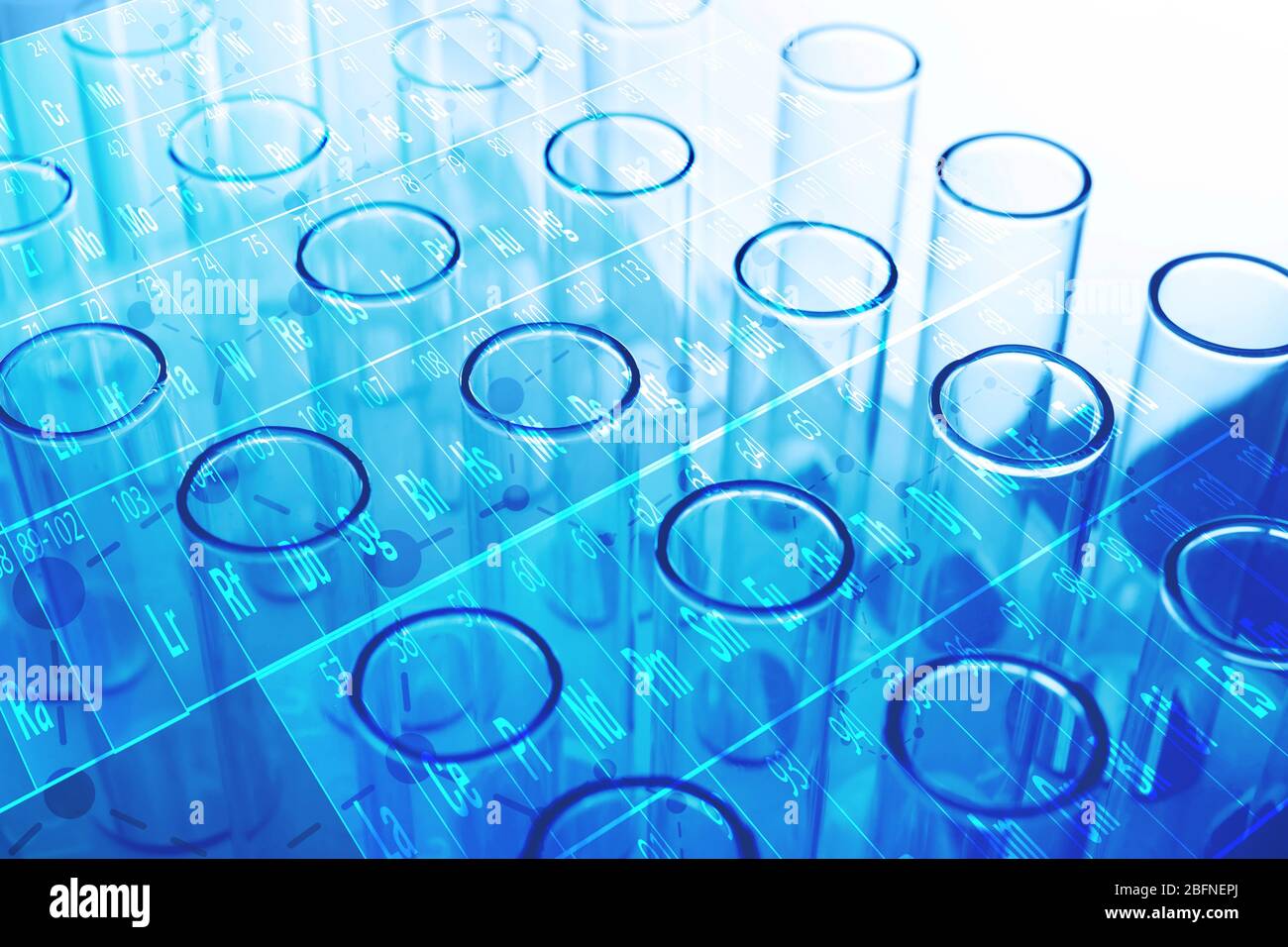 Health care concept. Test tubes, blue tone Stock Photo - Alamy