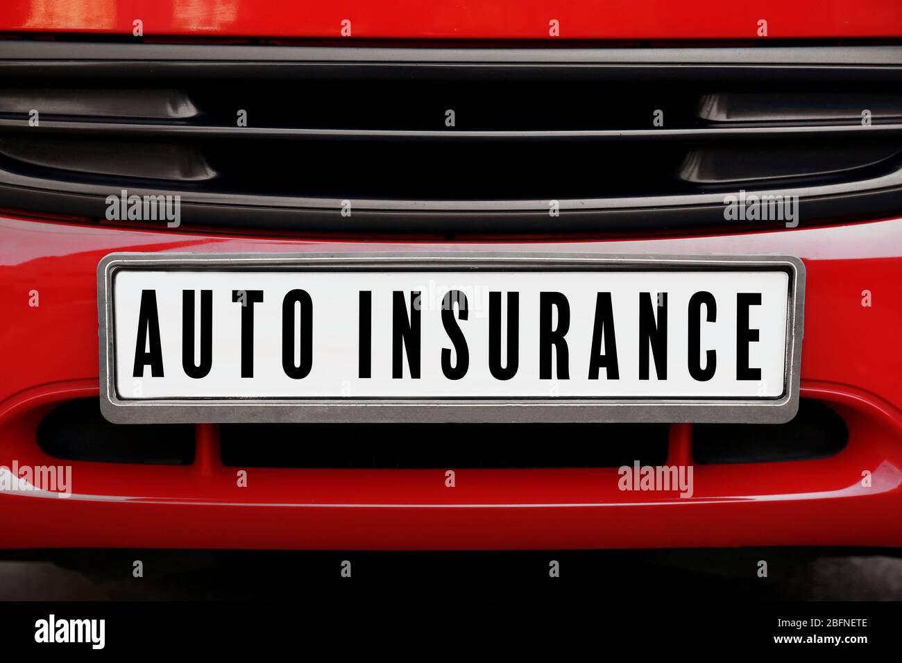 Car insurance concept. Car plate number, closeup Stock Photo - Alamy