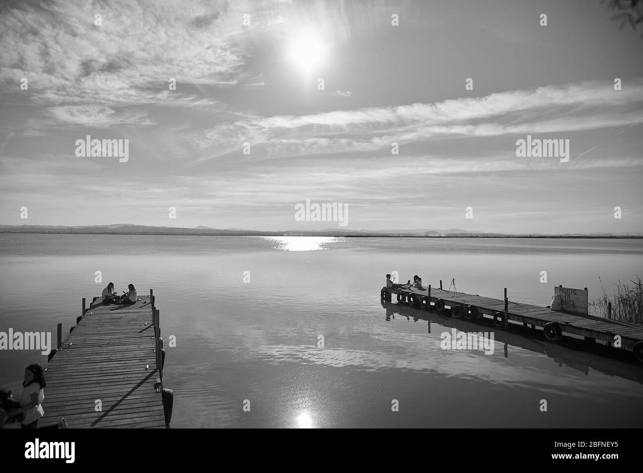 Sunset in the albufera lake Stock Photo - Alamy