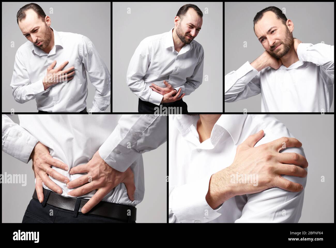 Body pain collage. Health care concept Stock Photo - Alamy