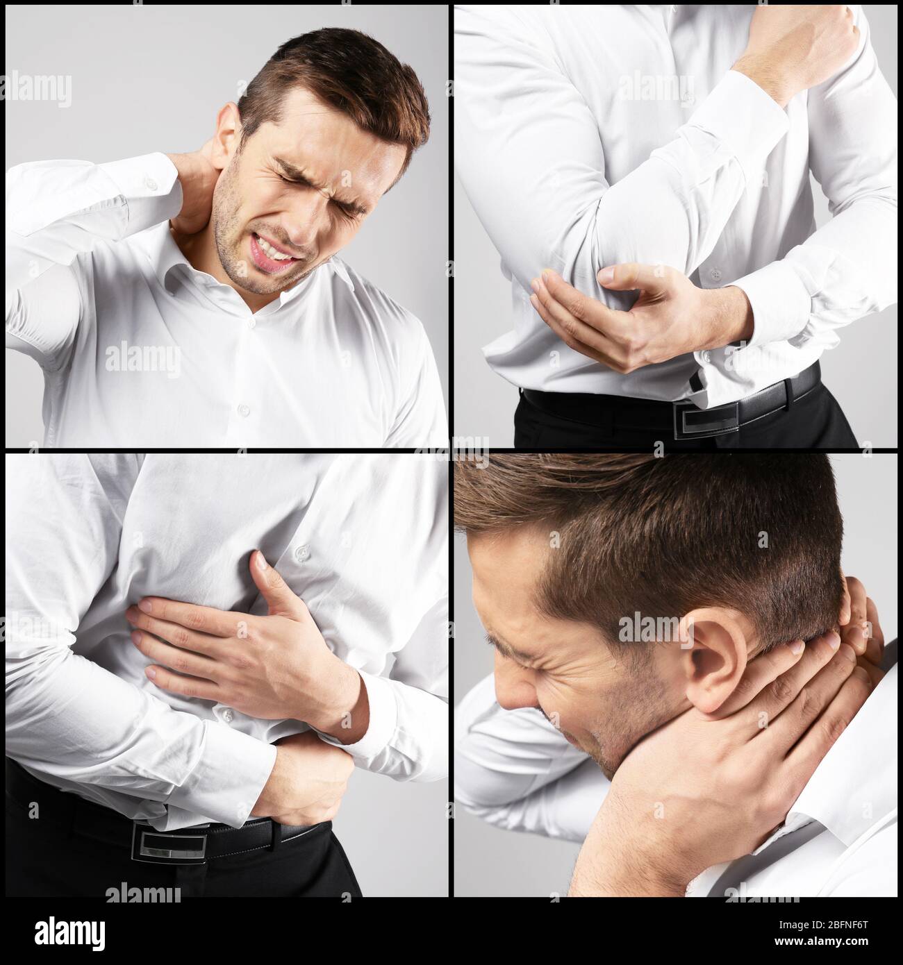 Body pain collage. Health care concept Stock Photo - Alamy