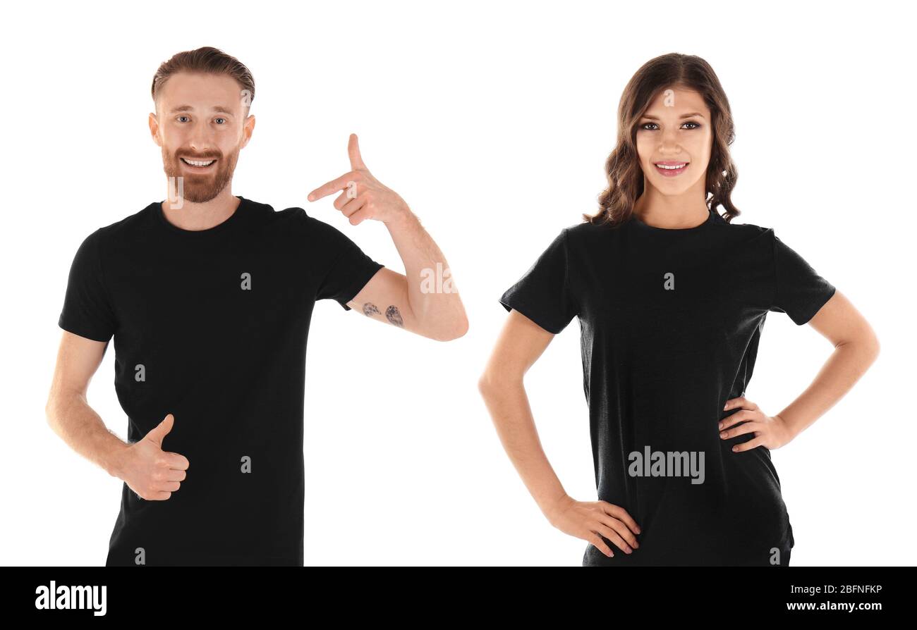 People wearing t shirts hi-res stock photography and images - Alamy