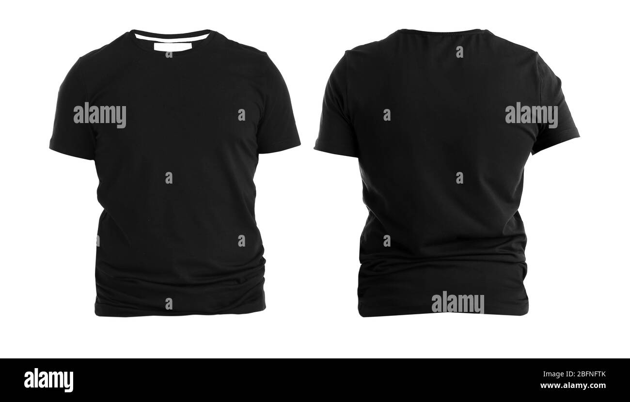 Front and back views of t-shirt on white background Stock Photo - Alamy