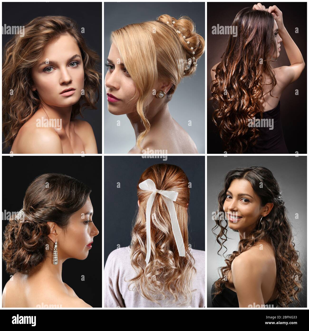 Collage of women hairstyles Stock Photo - Alamy