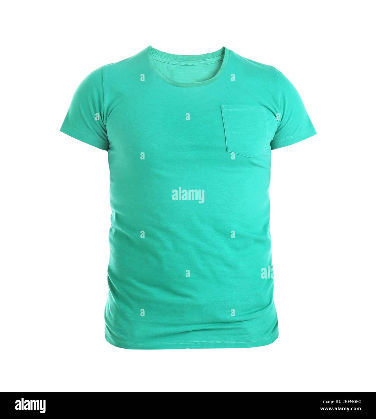 Front view of t-shirt on white background Stock Photo - Alamy