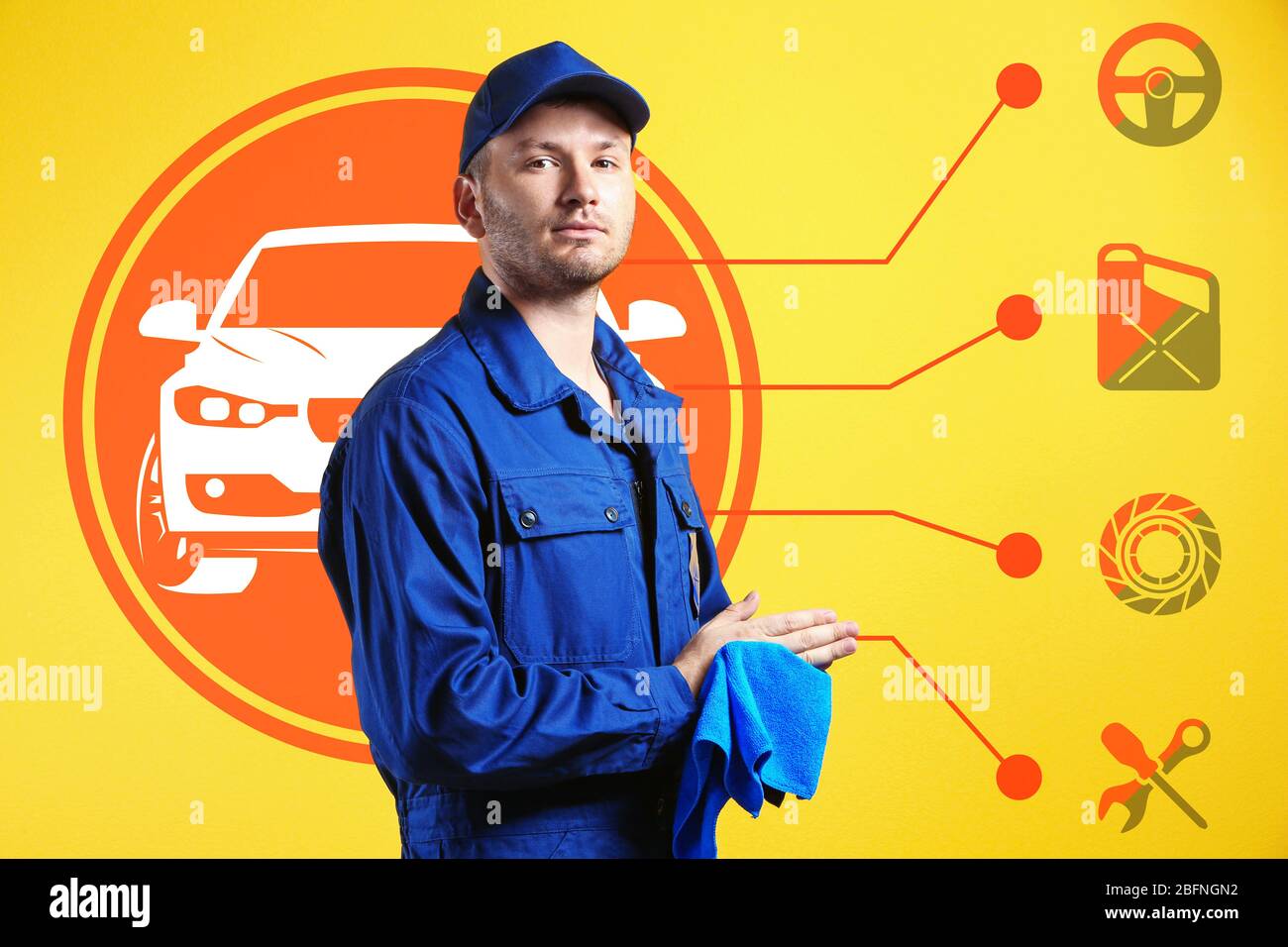 Man with yellow coverall hi-res stock photography and images - Alamy