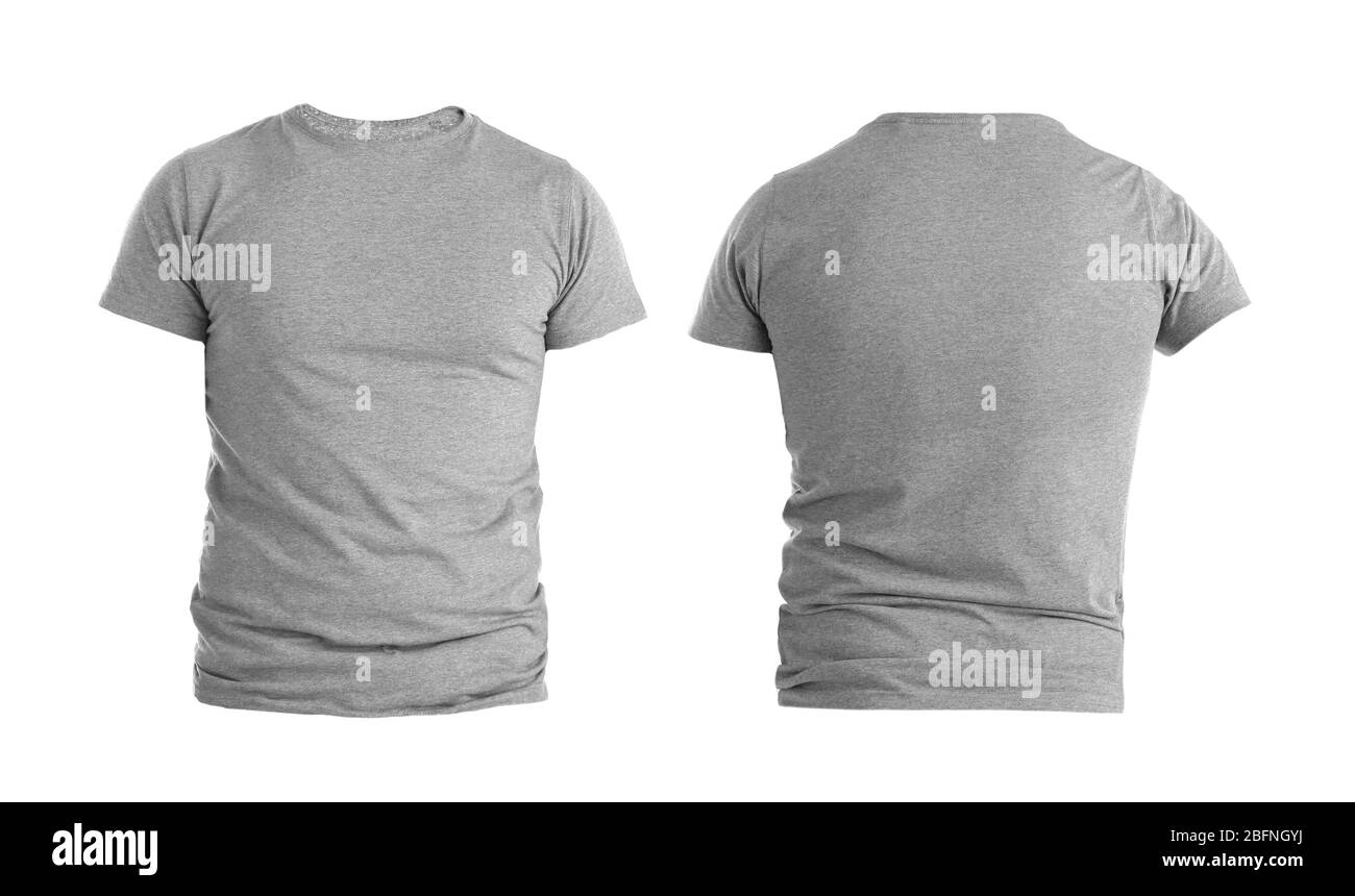 White t shirt front and back Black and White Stock Photos & Images - Alamy