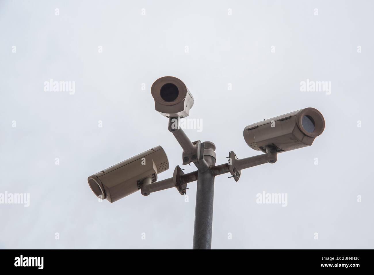 cctv security camera on a pole Stock Photo - Alamy