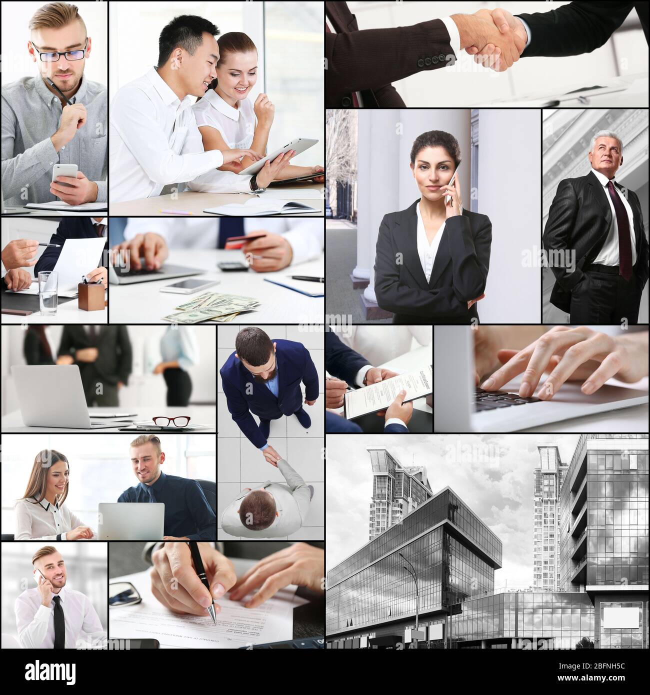 Collage of business people. Teamwork concept Stock Photo - Alamy