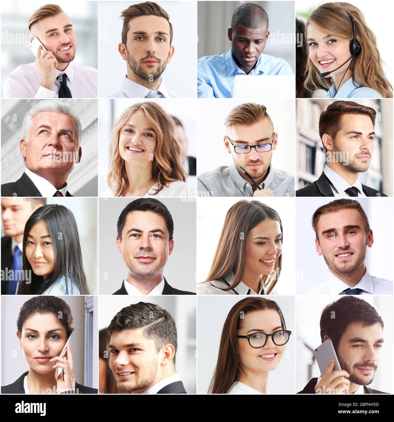 Collage of business people. Teamwork concept Stock Photo - Alamy