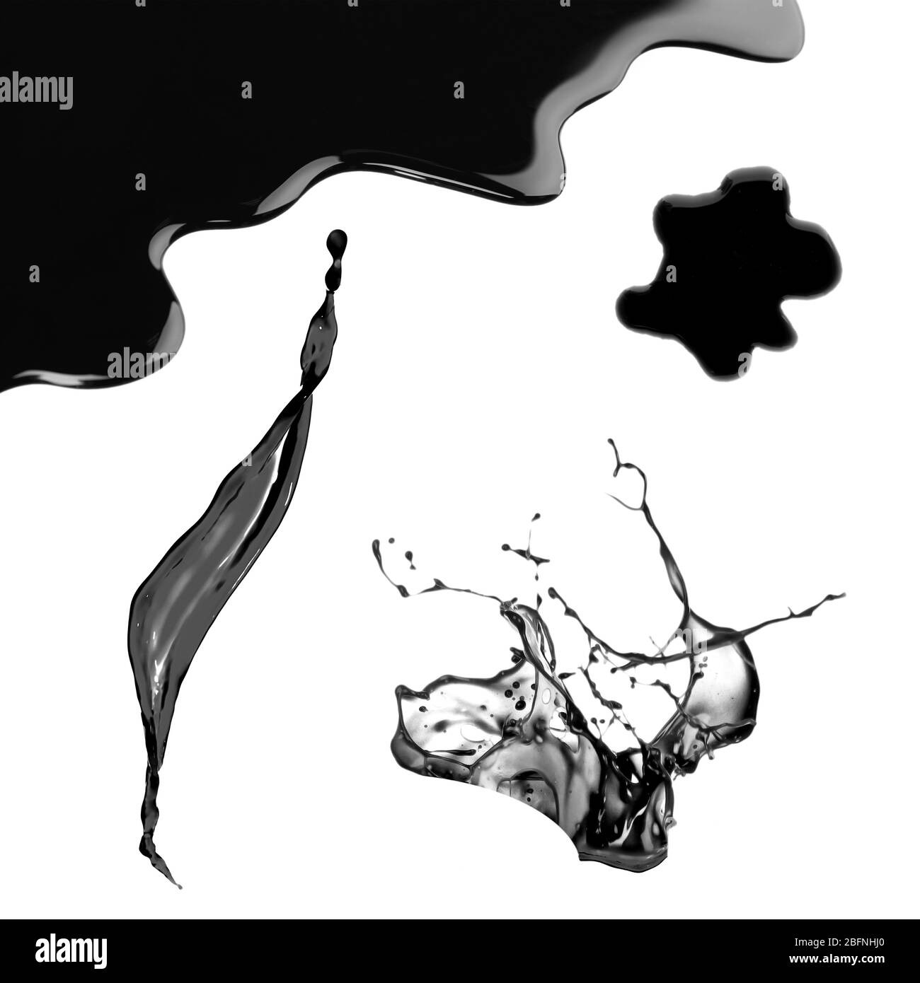 Black fluid on white background Stock Photo - Alamy