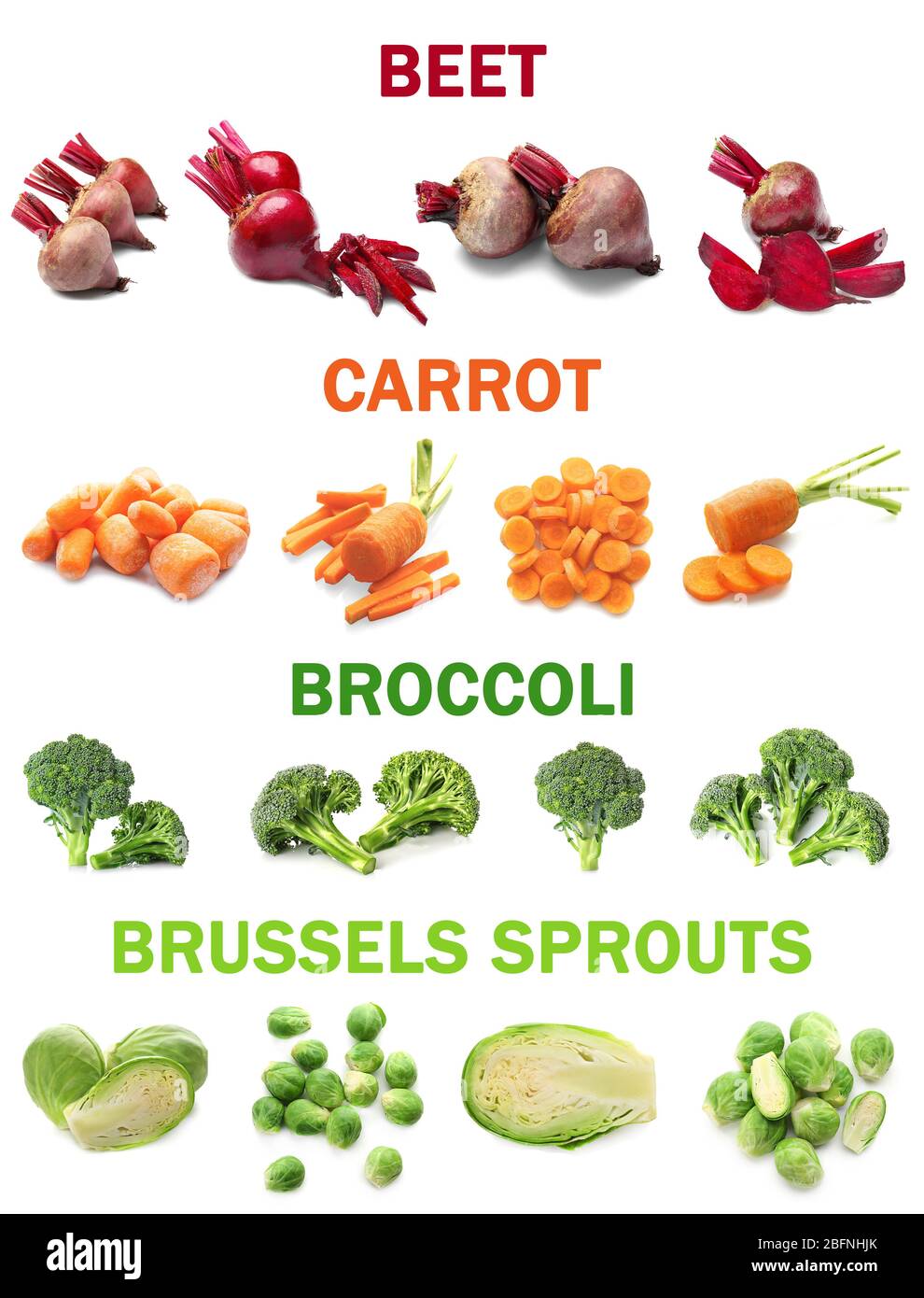 Collage of different vegetables on white background Stock Photo - Alamy