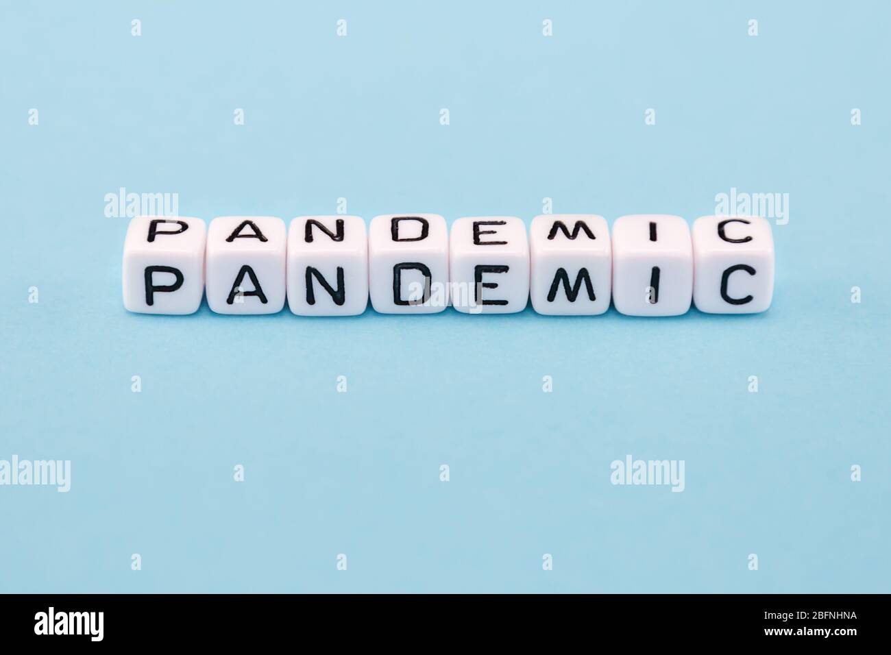 word composed with cubes on a blue background with space for text Stock ...
