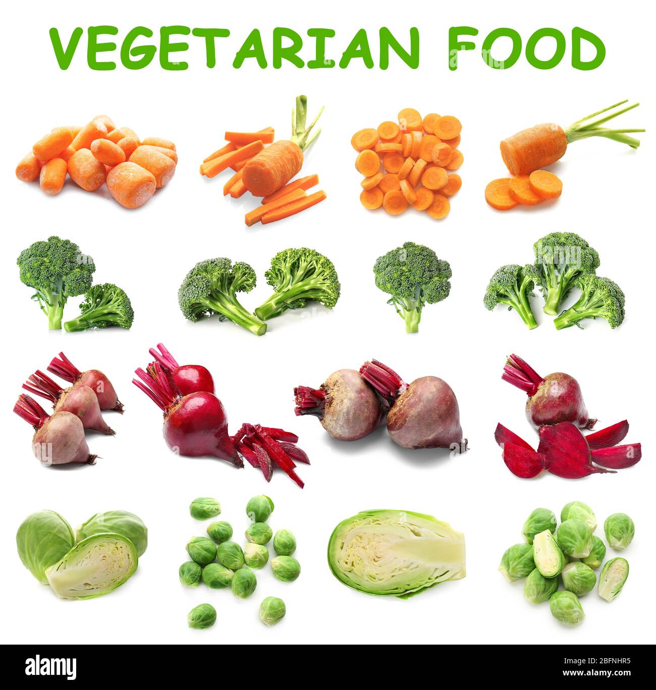 Collage of different vegetables on white background Stock Photo - Alamy