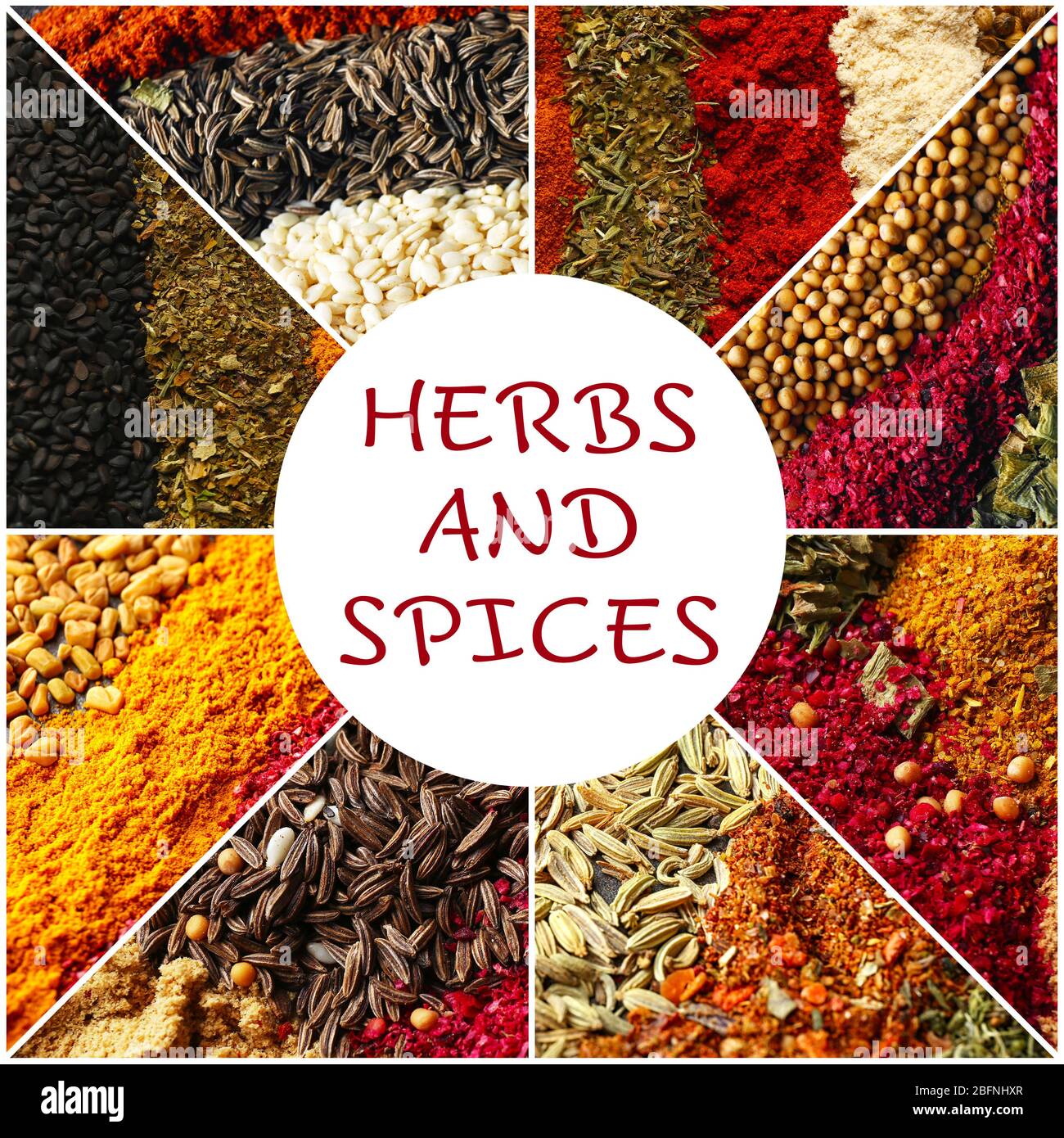 Collage of various spices hi-res stock photography and images - Alamy