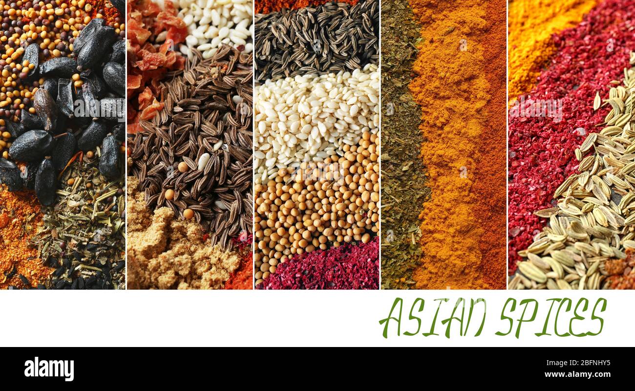 Collage various herbs spices hi-res stock photography and images - Alamy
