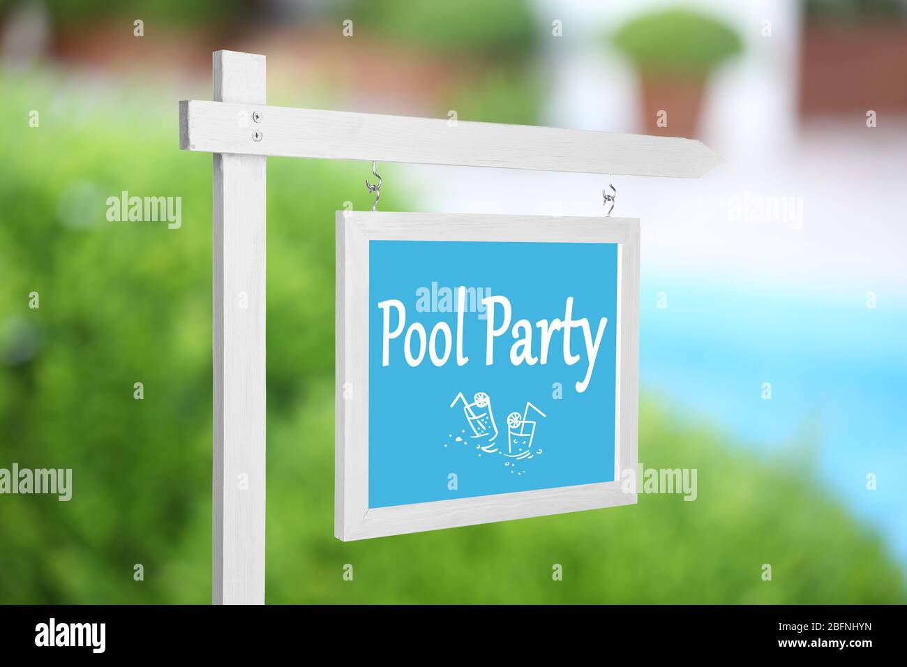 Pool party banner hi-res stock photography and images - Alamy