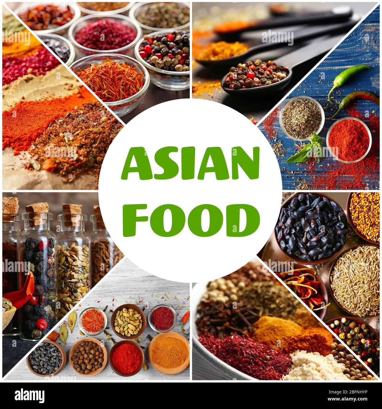 Collage with different spices Stock Photo - Alamy