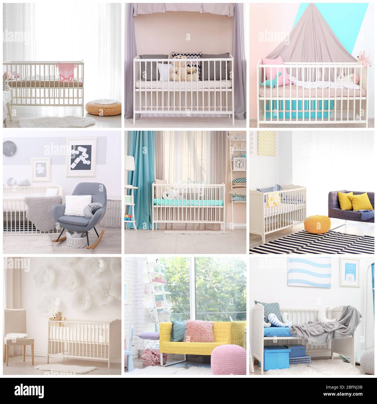 Collage with ideas for children's room interior Stock Photo - Alamy