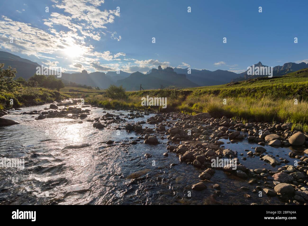 Sunlight reflect on the water in the river Stock Photo - Alamy