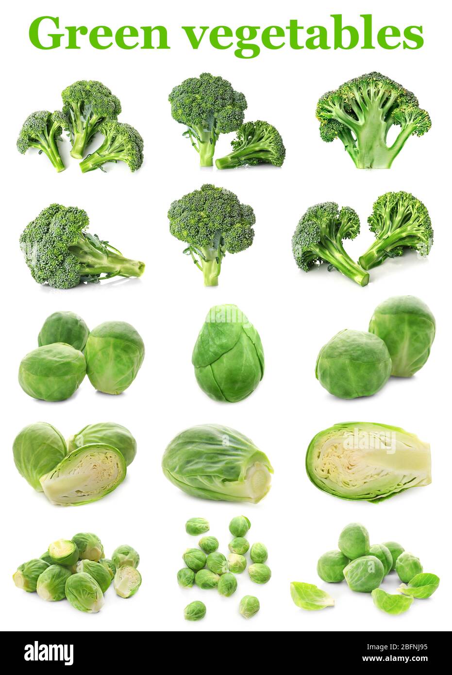 Collage of different vegetables on white background Stock Photo - Alamy