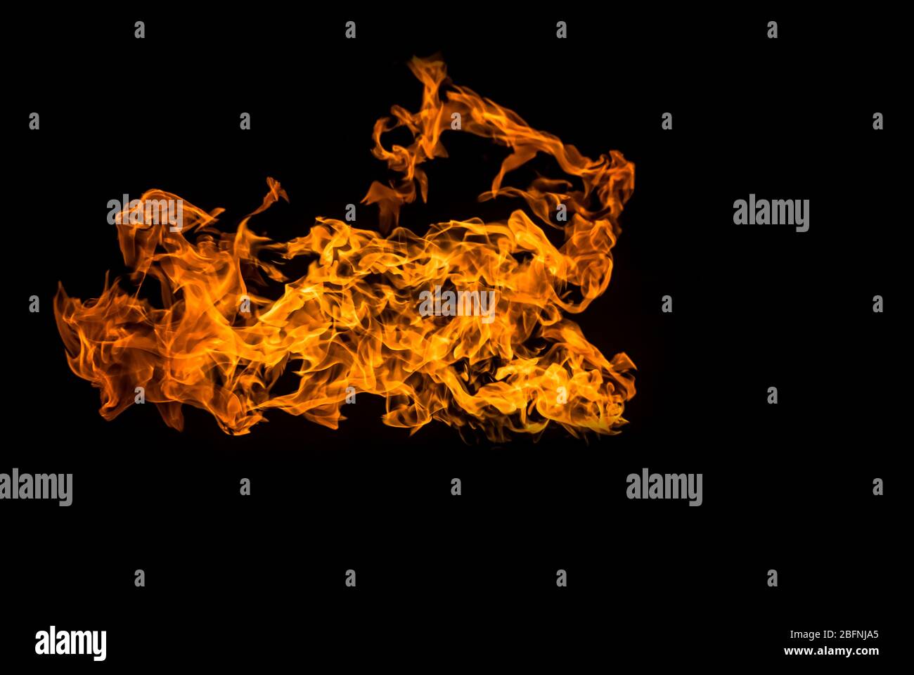 Fire on black background. Fiery patterns. Burning flame. Blazing fire ...