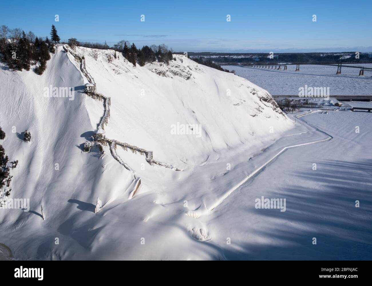 Montmorency waterfalls at winter. Quebec, Canada Stock Photo - Alamy