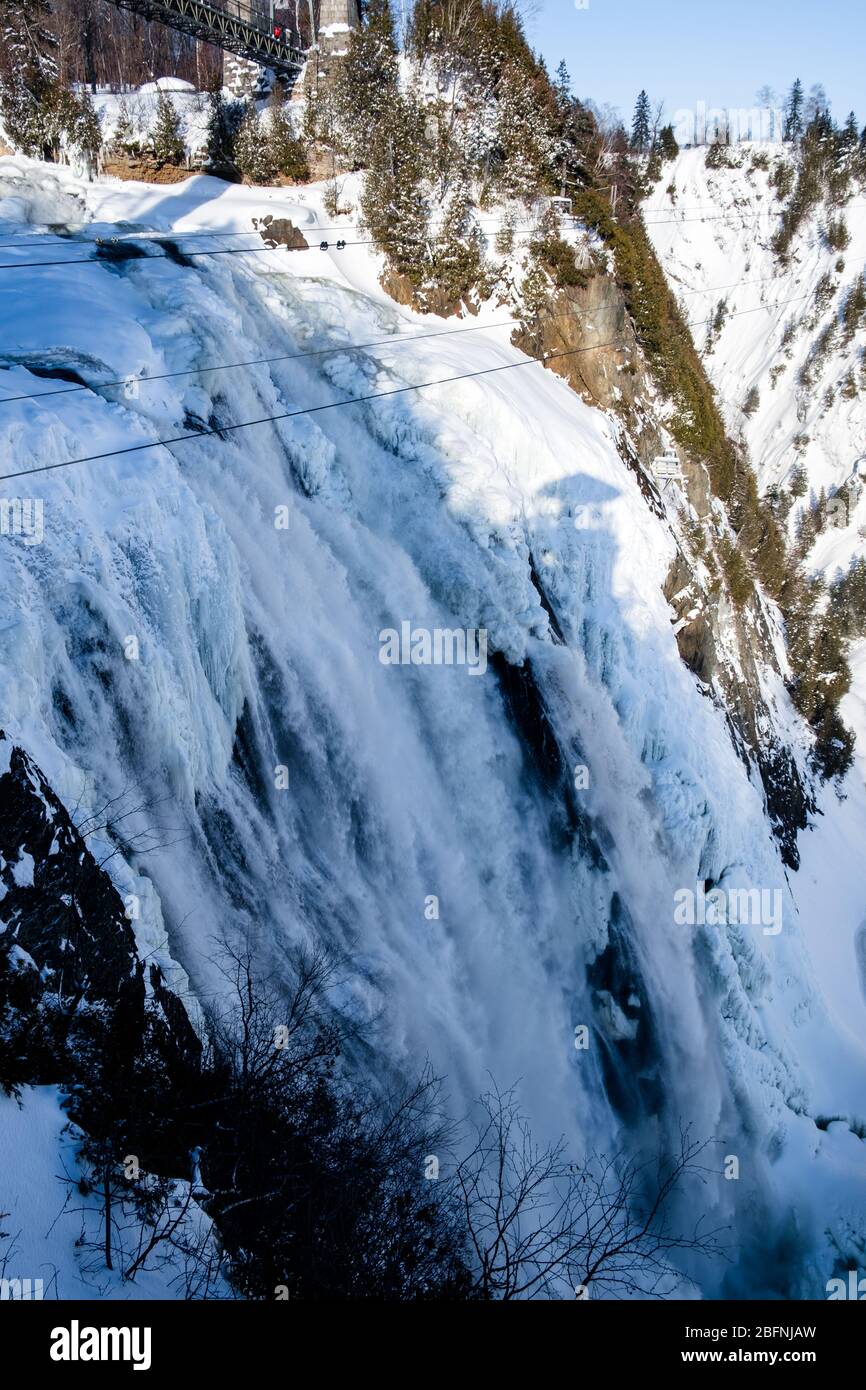 Montmorency waterfalls at winter. Quebec, Canada Stock Photo - Alamy