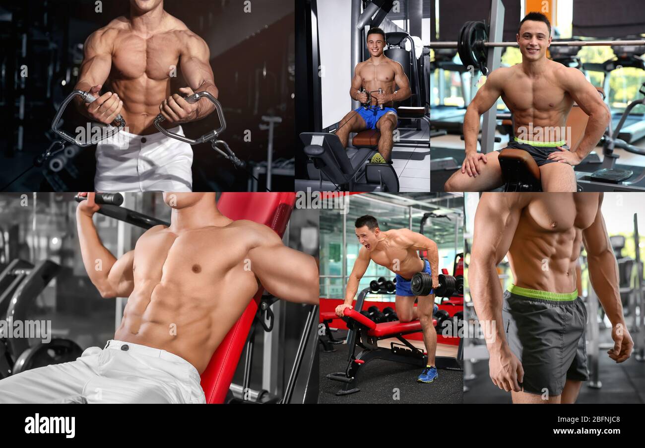 Strength training collage hi-res stock photography and images - Alamy