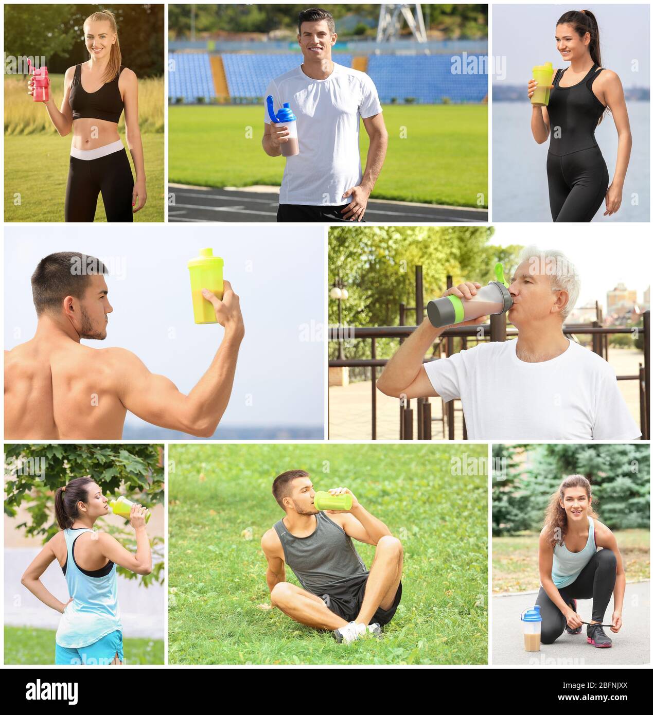 Collage protein powder food supplement hi-res stock photography and ...