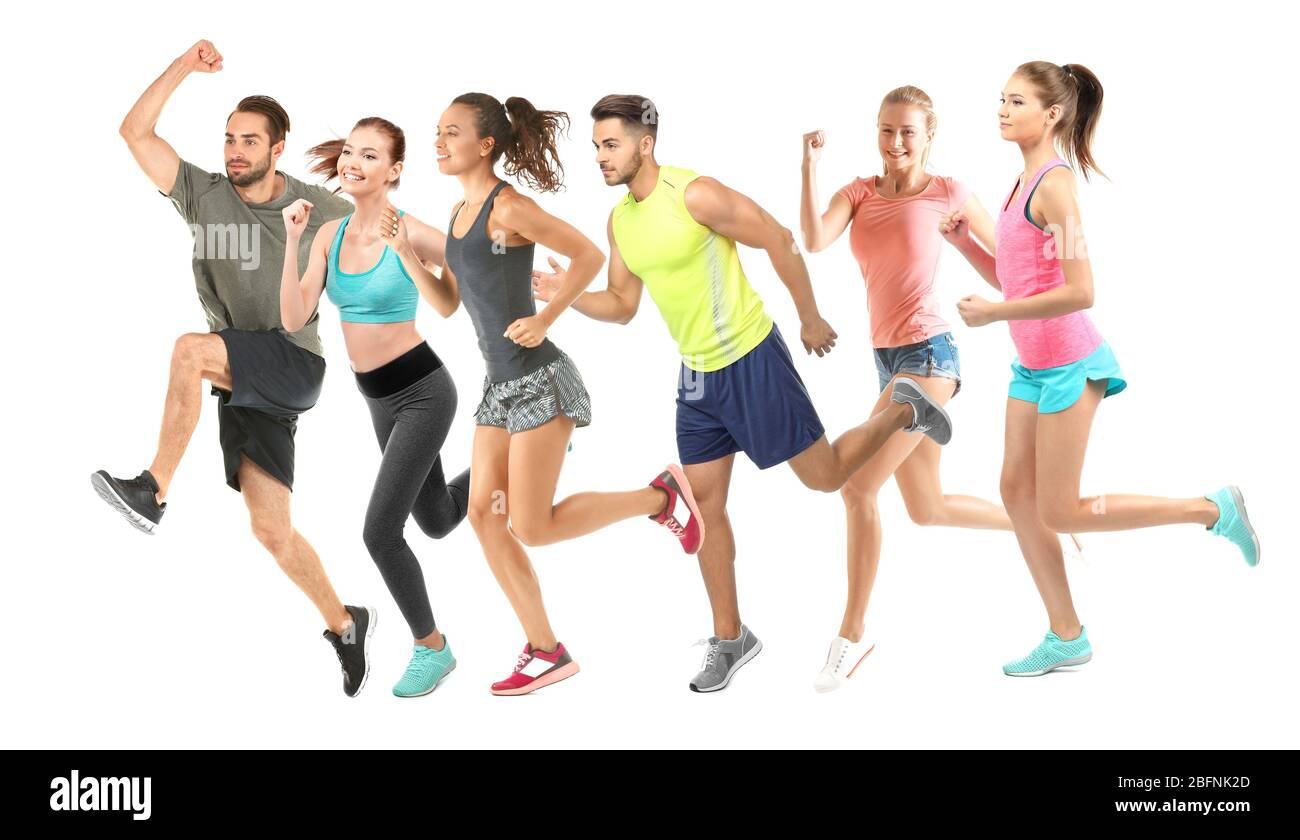 Group running Cut Out Stock Images & Pictures - Alamy
