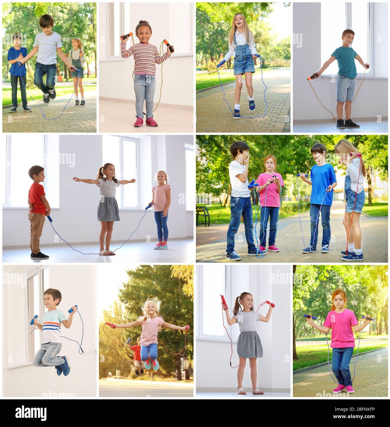 Boy girl skipping ropes hi-res stock photography and images - Alamy