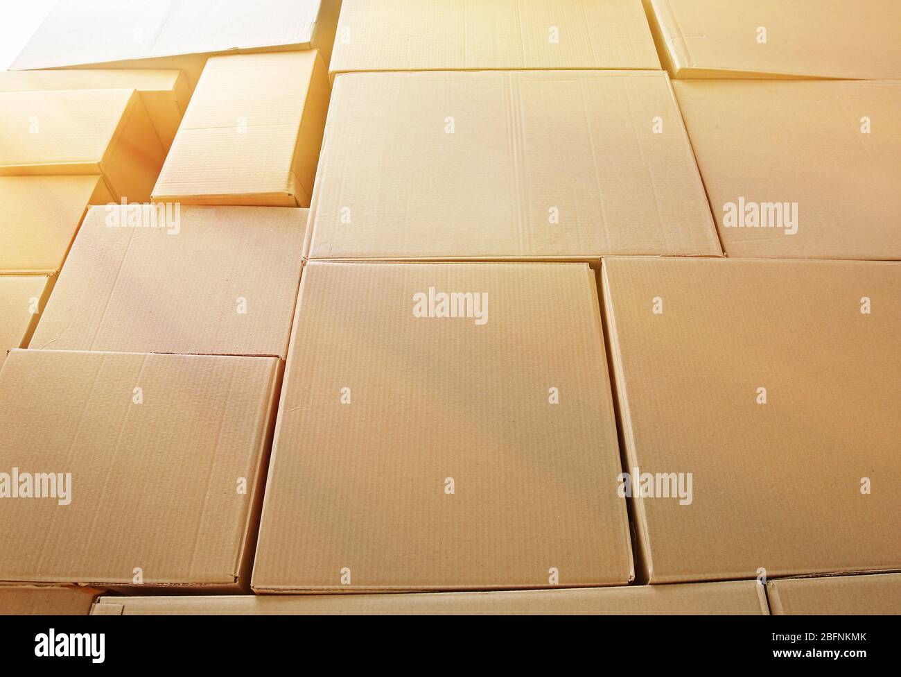 Closeup view of stacked parcels Stock Photo - Alamy