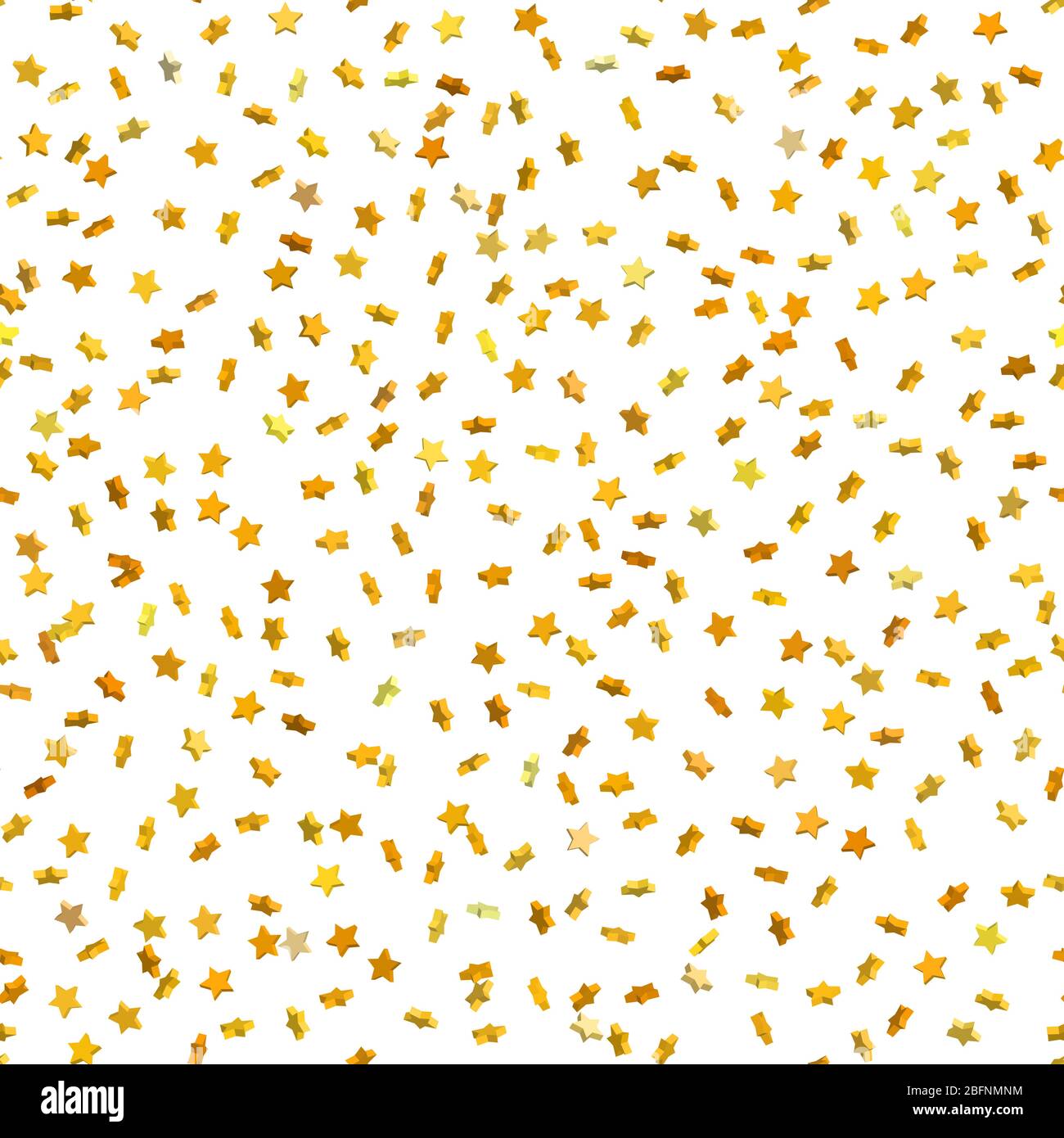 Seamless gold star confetti rain festive pattern effect. Golden volume ...