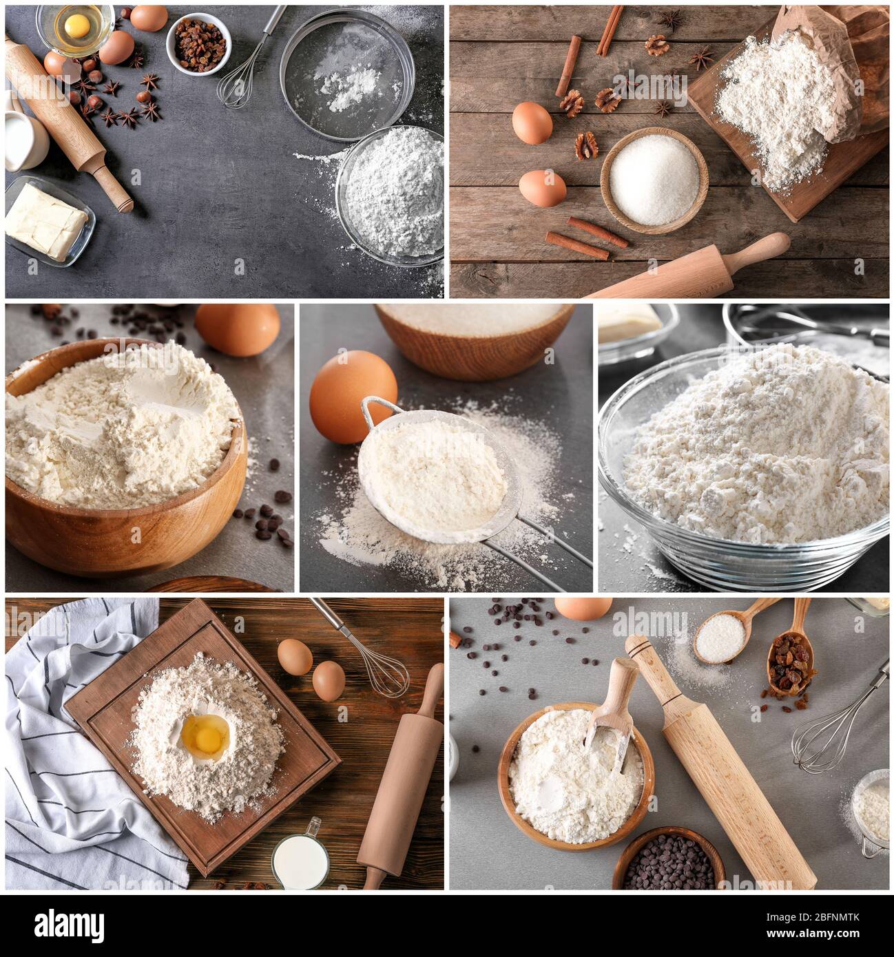 Baking ingredients utensils Cut Out Stock Images & Pictures - Alamy