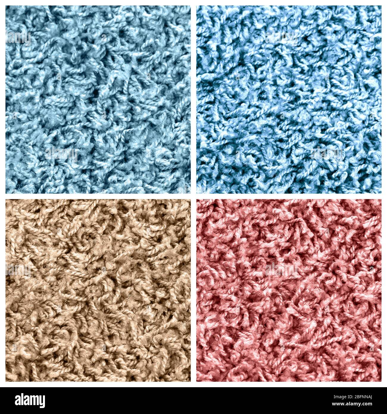 Collage with carpet samples of different colors, closeup Stock Photo ...