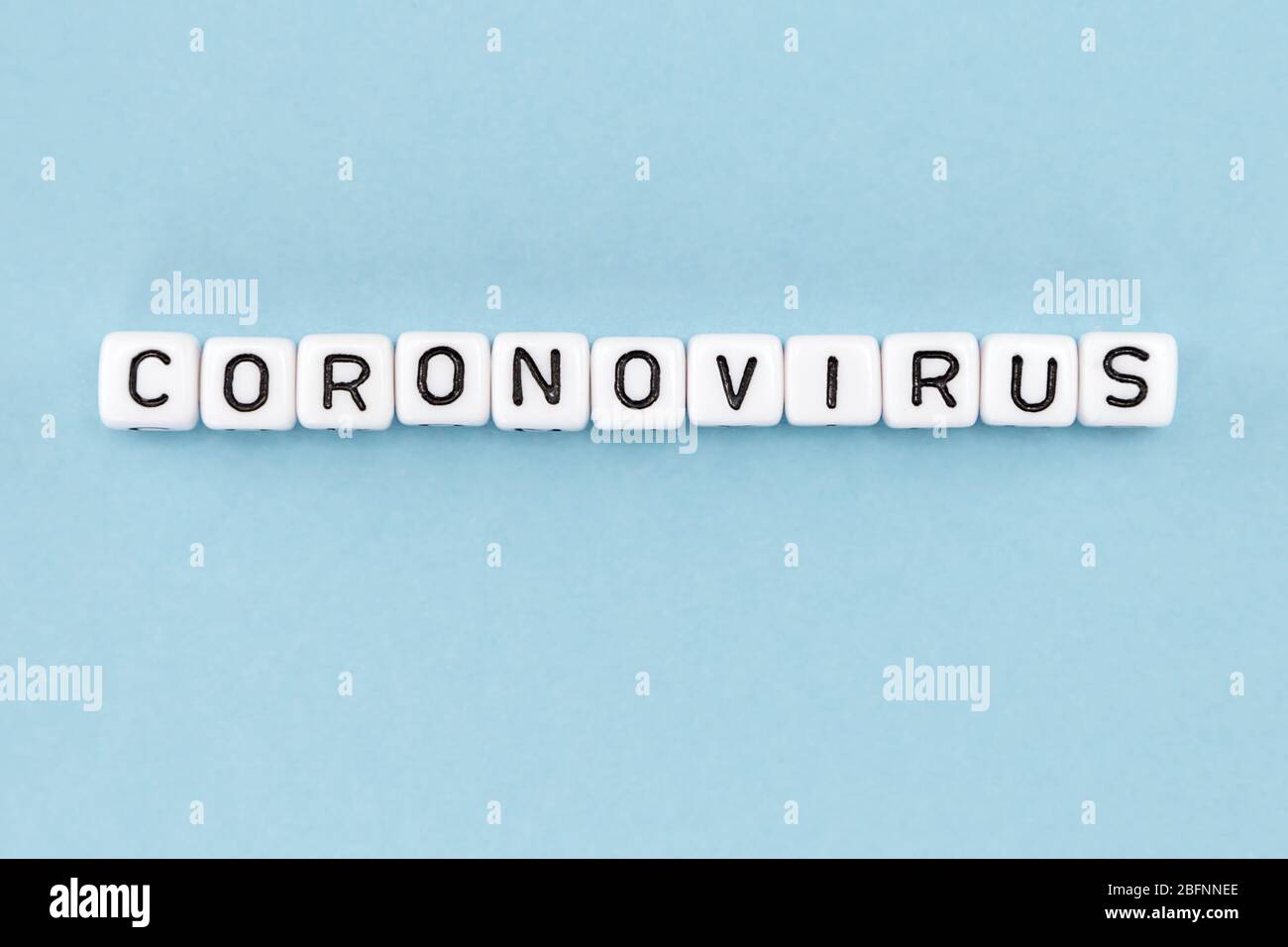 word composed with cubes on a blue background with space for text Stock ...