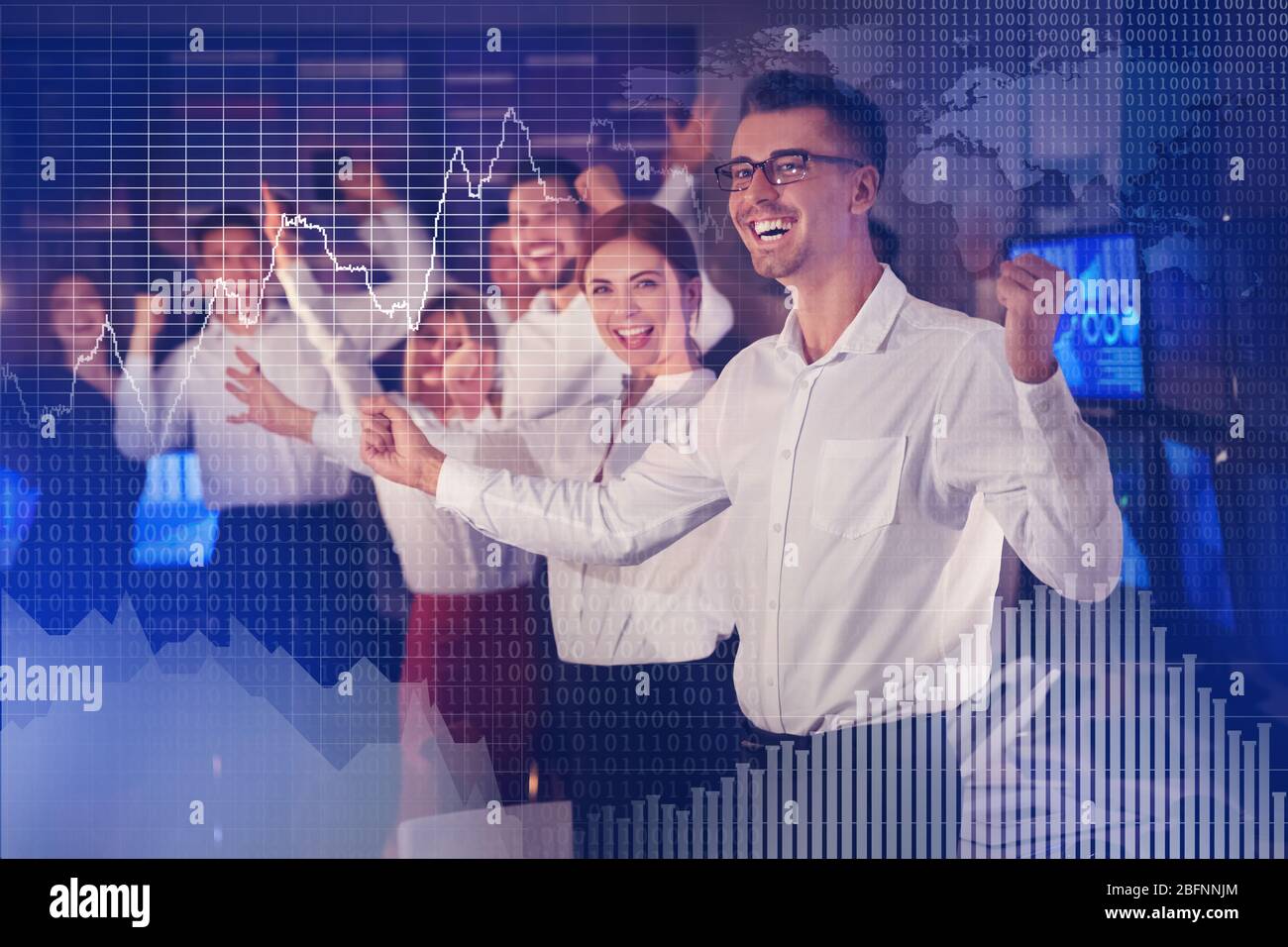 Stock traders celebrating hi-res stock photography and images - Alamy