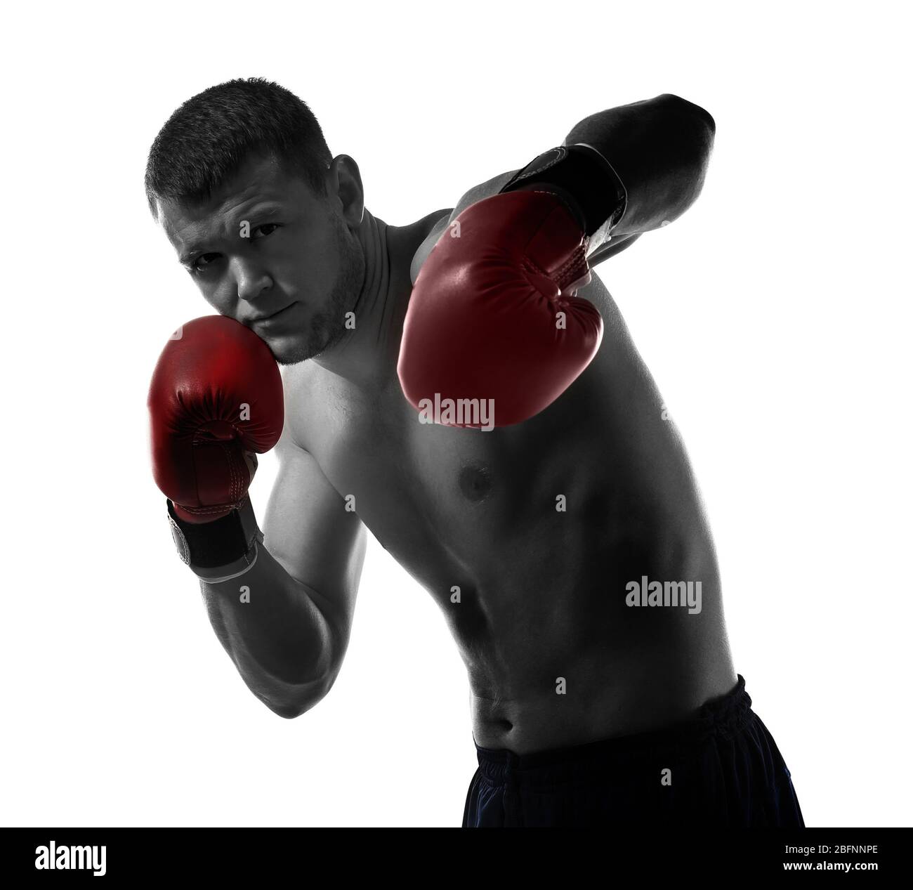 Young man shadow boxing on hi-res stock photography and images - Alamy