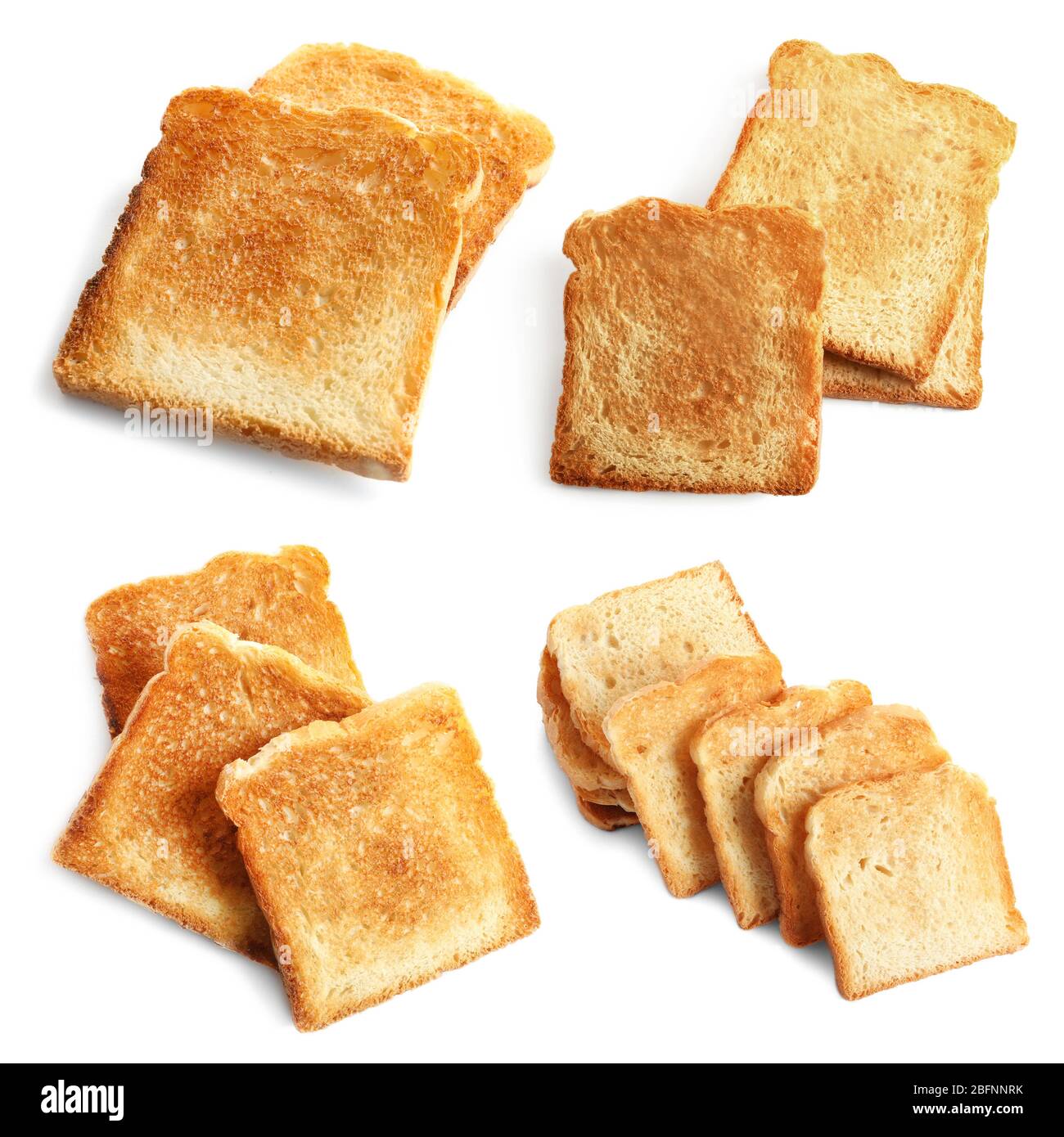 Set slices toasted bread Cut Out Stock Images & Pictures - Alamy