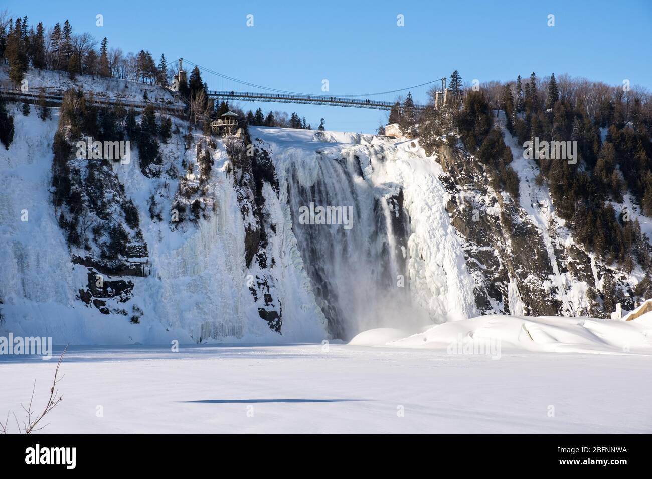 Montmorency waterfalls at winter. Quebec, Canada Stock Photo - Alamy